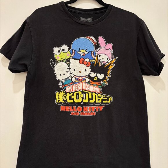 Hello Kitty | Tops | Hello Kitty My Hero Academia Anime Faded Black ...